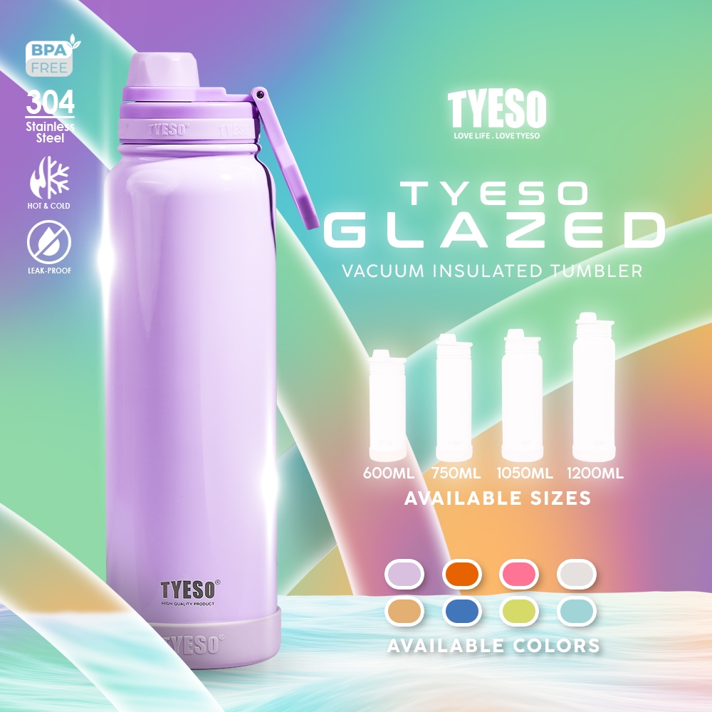 Tyeso Vacuum Insulated Sports Bottle with Silicon Boot Stainless Steel ...