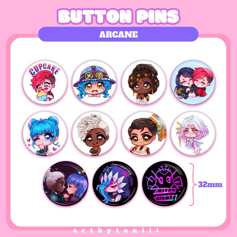 ARCANE BUTTON PINS | artbytoniii | Shopee Malaysia