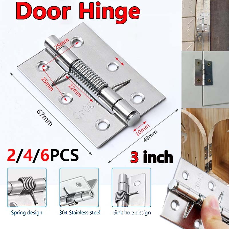 Door Hinge Spring Hinge 304 Stainless Steel Mini Heavy Duty Hinge ...