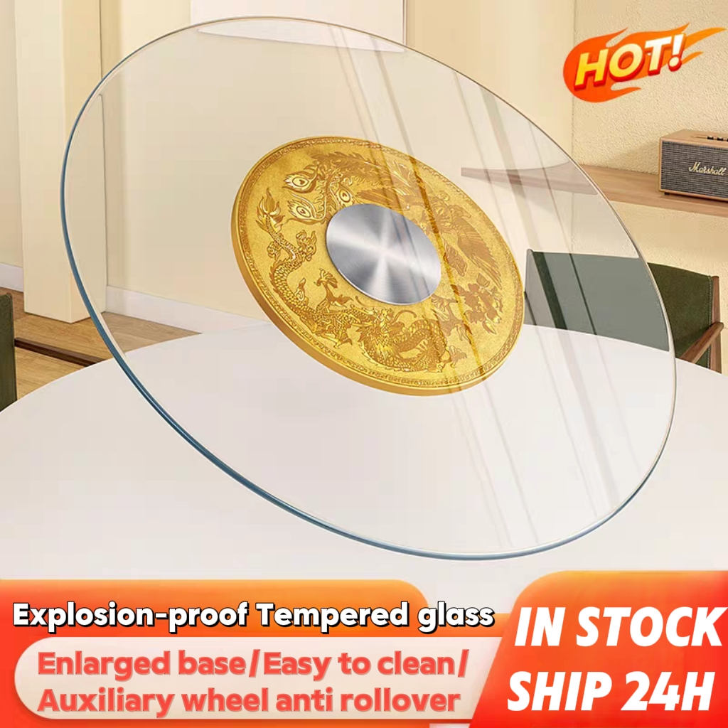 Family Countertop table top Tempered glass turntable rotating glass ...