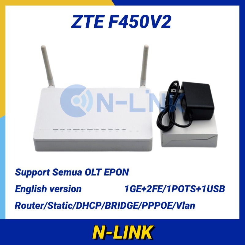 Used ZTE F450 V2 EPON ONU Wi-Fi Modem (1GE+3FE Ports) – ONT/OLT ...