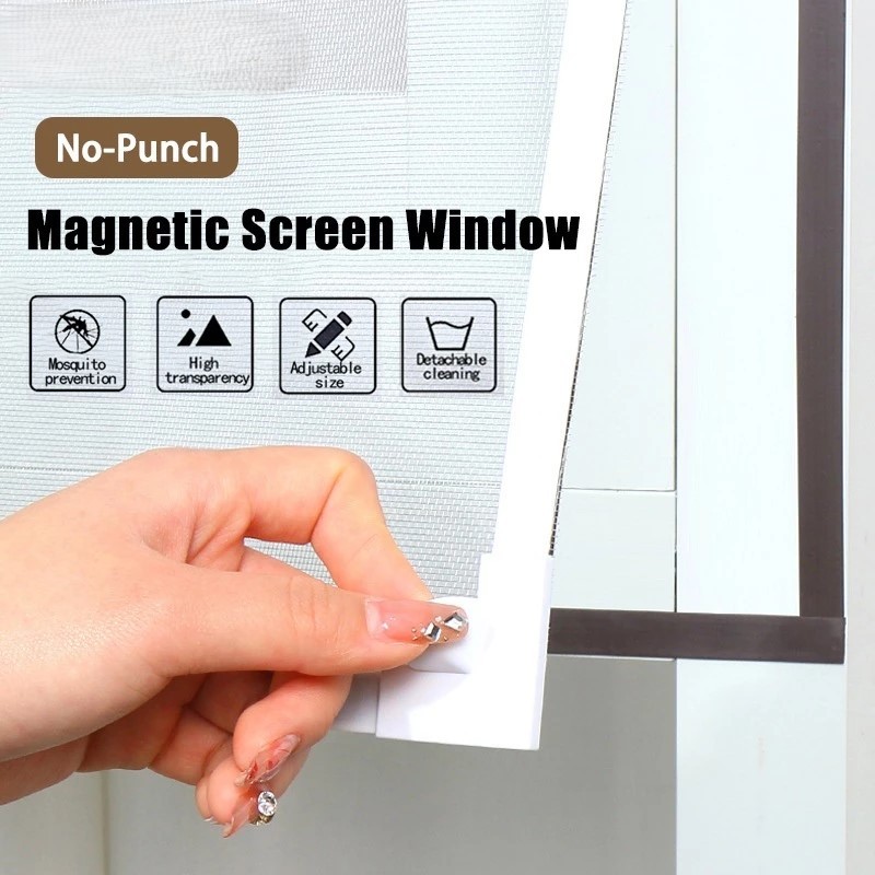 Adjustable Window DIY Magnetic Window Screen Anti-Mosquito Magnetic ...