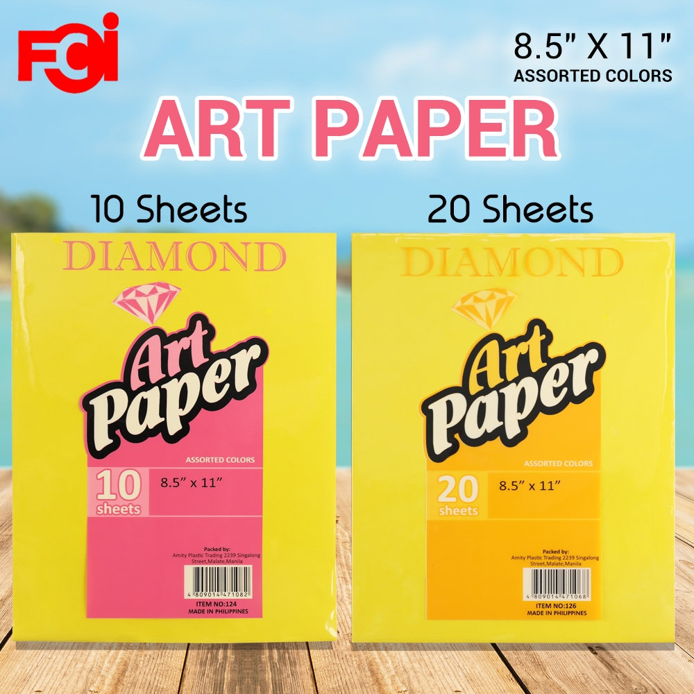 FCI 8.5x11 Art Paper 10 Sheets and 20 Sheets Assorted Colors in Sheets ...