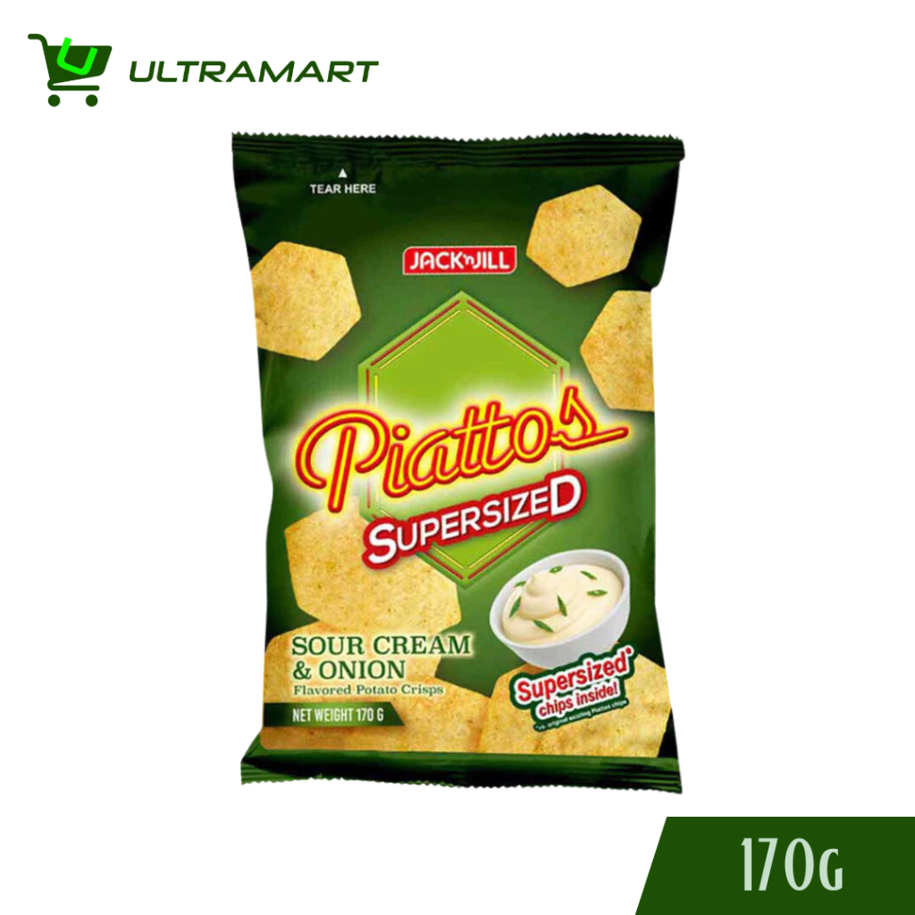 JACK 'n JILL PIATTOS SUPERSIZED 170G (SOUR CREAM & ONION or CHEESE ...