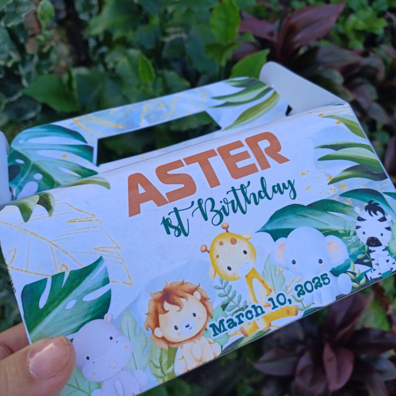 Jungle Safari Design Gable box lootbox for birthday christening ...