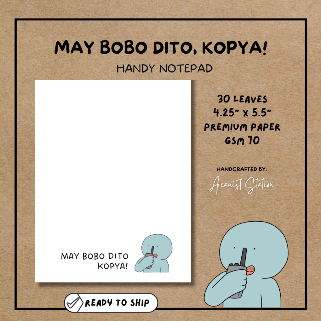 May bobo dito - Kopya! - Witty Tagalog Notepad | Shopee Malaysia