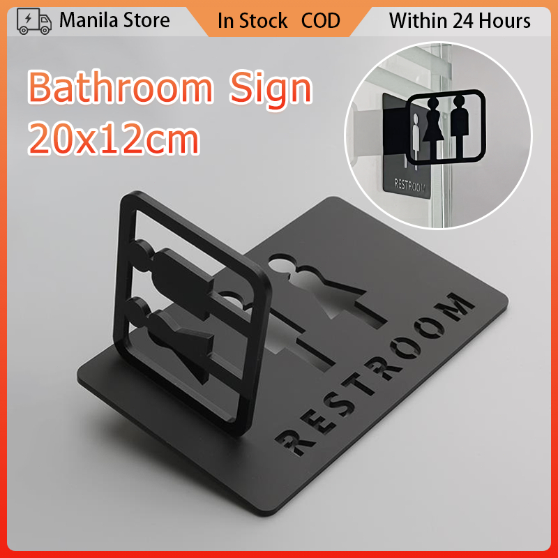 Acrylic Restroom Sign 3D Bathroom Signage Indicator Washroom Door ...
