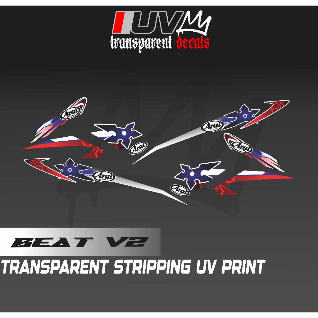 HONDA BEAT V2 ARAI DESIGN TRANSPARENT DECALS | Shopee Malaysia