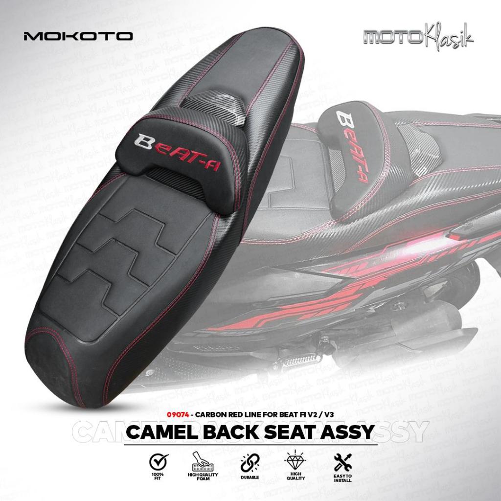 HONDA BEAT FI V2 V3 CAMEL BACK SEAT ASSY WITH EMBROID LOGO FOR HONDA BEAT FI V2 V3 MOTORCYCLE ...