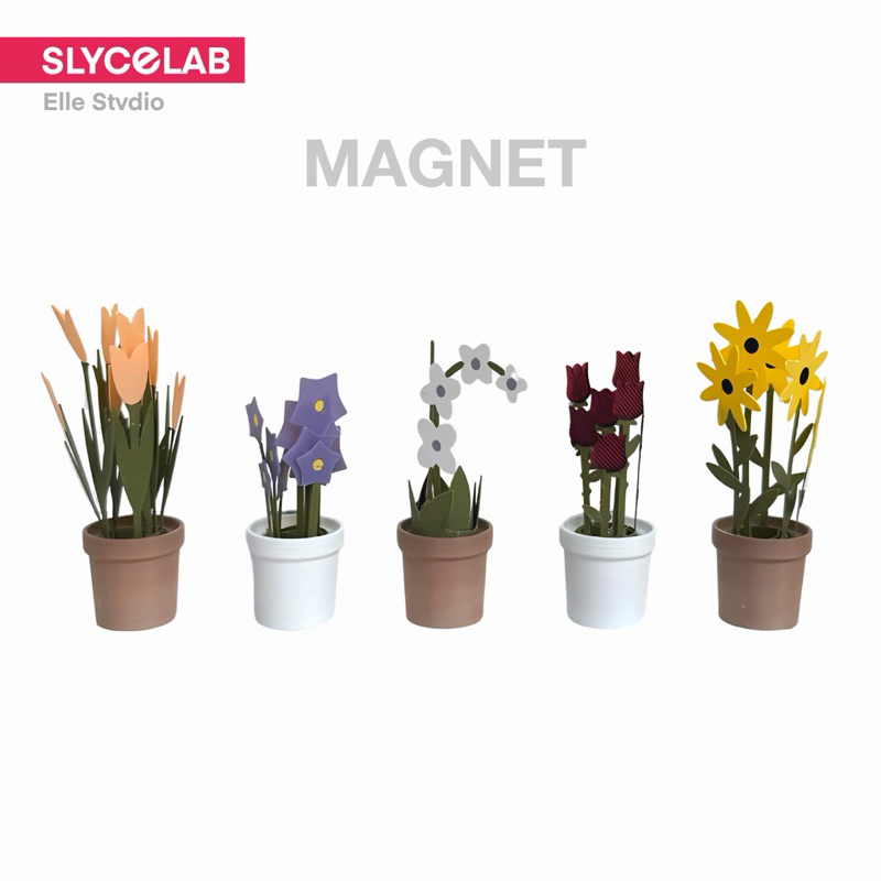SLYCELAB Flower Fridge/ Ref Magnets 3D Printed Ref Decor Plant Magnets ...