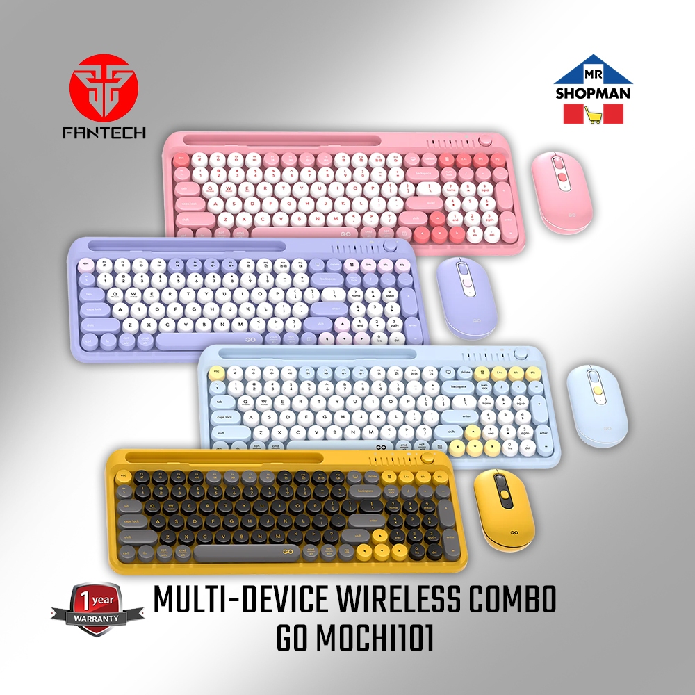 Fantech Go Mochi 101 Multi-Device Wireless Keyboard & Mouse Combo ...