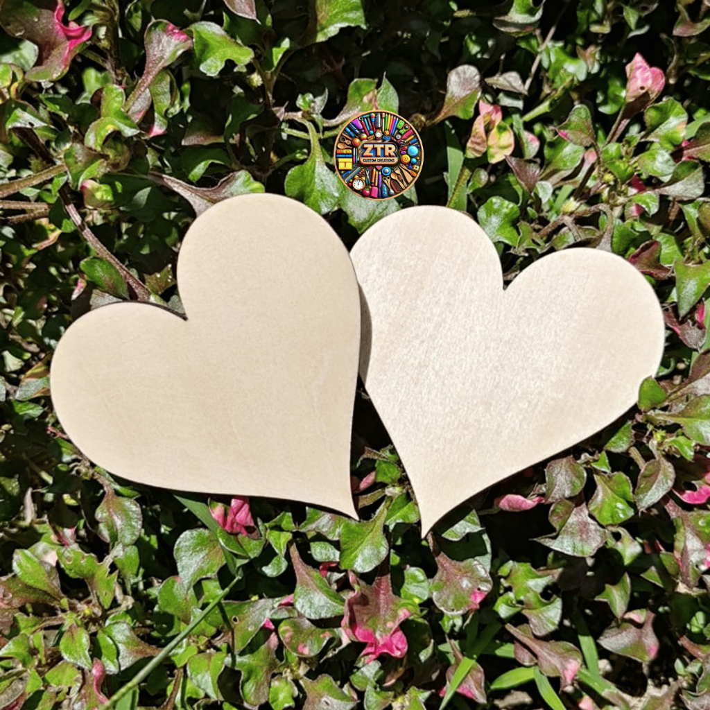 Heart-Shaped Unfinished blank wood 3x3 inch - laser cut basswood ref ...