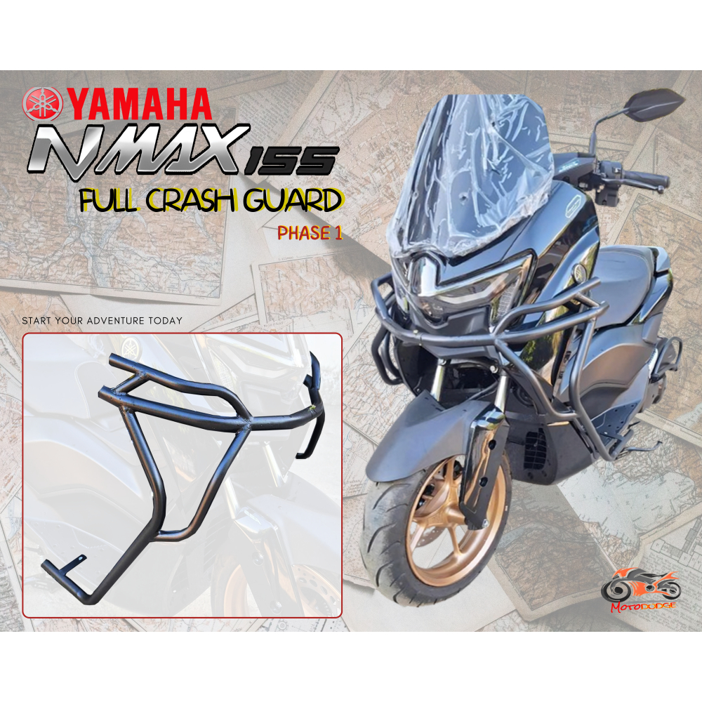 YAMAHA NMAX 155 TECHMAX ( V3 ) - HEAVY DUTY FULL CRASH GUARD ( POWDER ...
