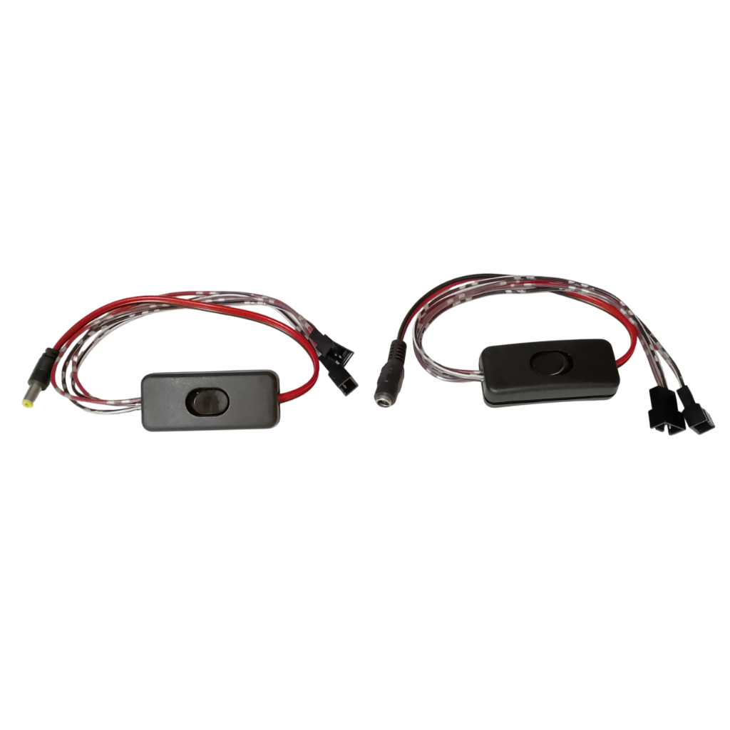 ONE PC DC PLUG 5.5x2.1mm to DUAL PWM MALE 2-PIN Y SPLITTER with IN-LINE ...