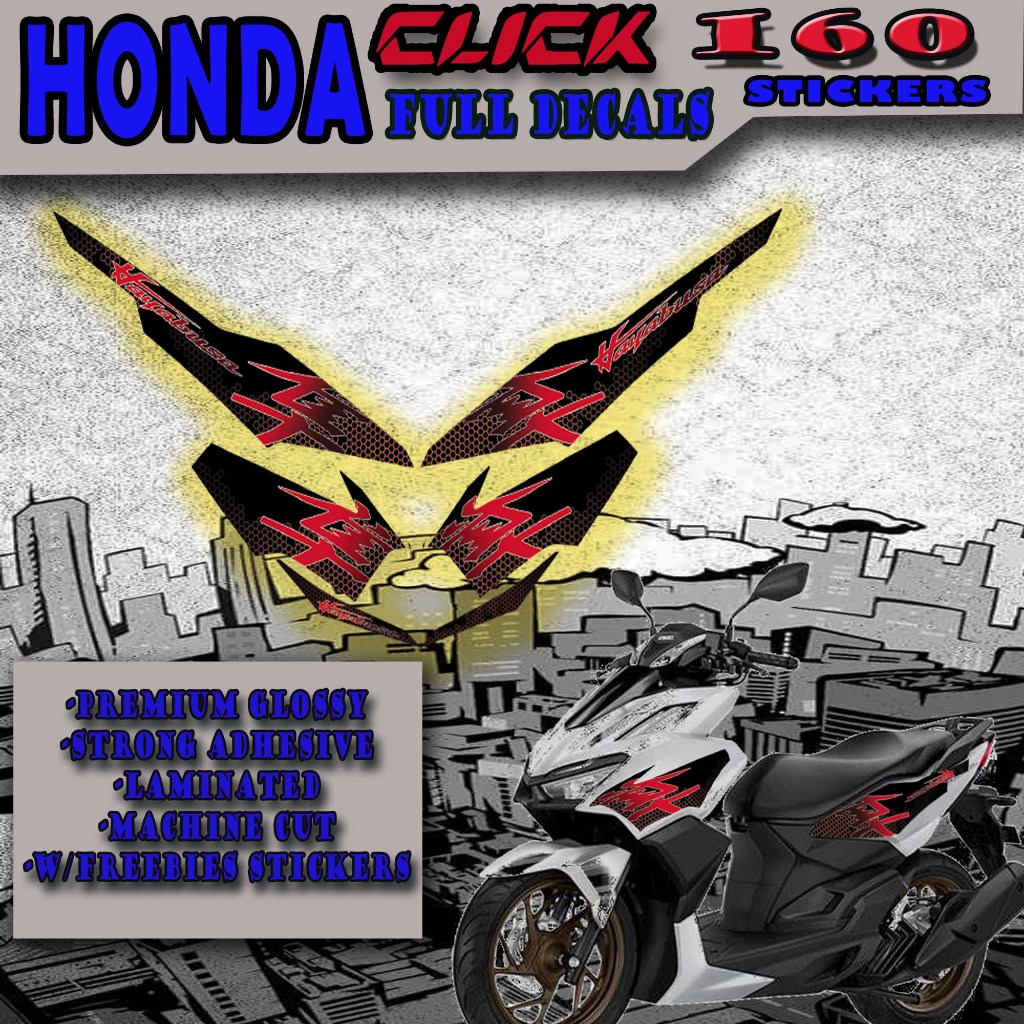 HONDA CLICK160 NEW HAYABUSA DESIGN FULL DECALS/ NEW HAYABUSA DESIGN DECALS FOR HONDA CLICK 160 ...