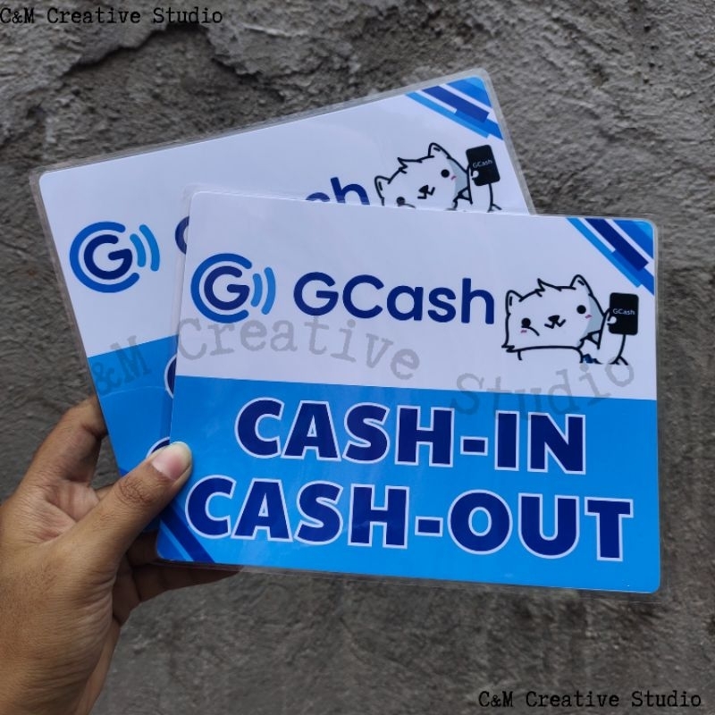 GCash Cash-In Cash-Out Laminated Signage A4/A5 Size | Shopee Malaysia