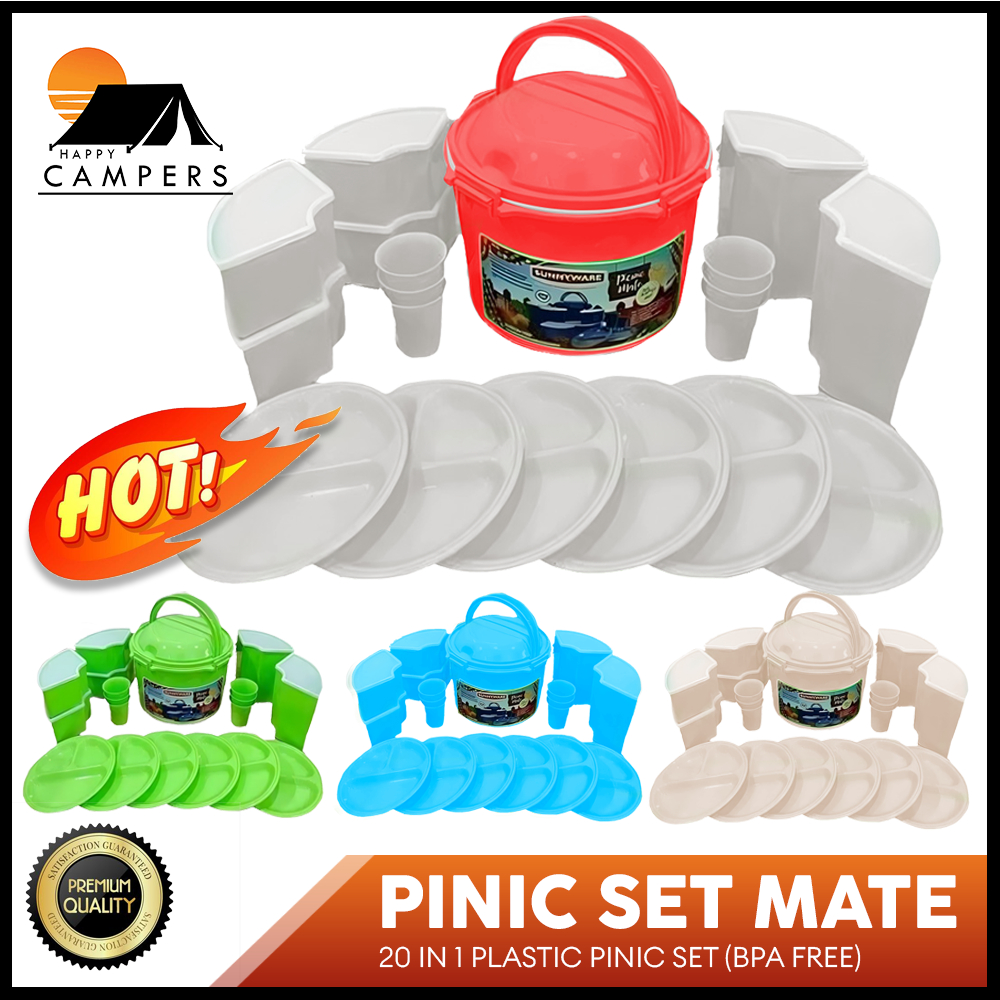 Happy Campers Sunnyware 20 IN 1 NEW PICNIC MATE PICNIC SET 20pcs (BPA ...