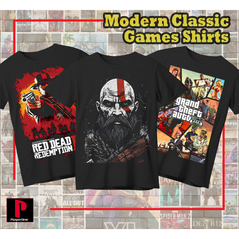 Modern Classic Games Inspired Shirts | Asian Size | Cotton ...