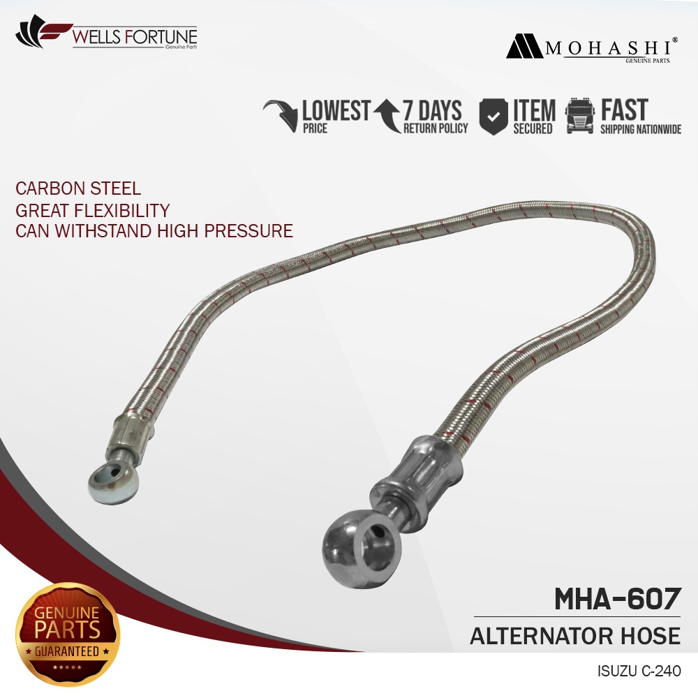 ISUZU C-240 ALTERNATOR HOSE 9-13314-607 100cm MOHASHI MHA-607 STEEL ...
