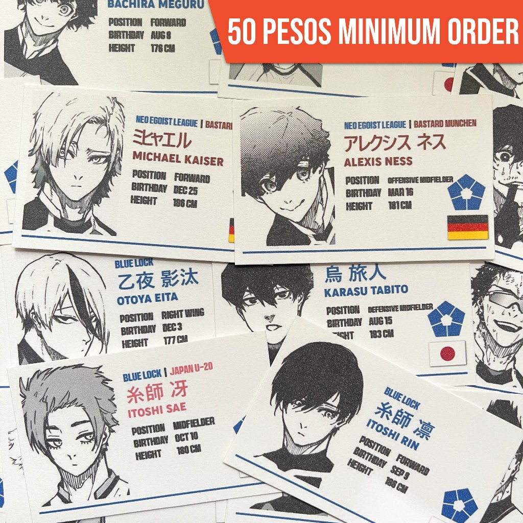 [NO BACKPRINT] Blue Lock Anime Manga ID Photocards (MATTE PAPER ...
