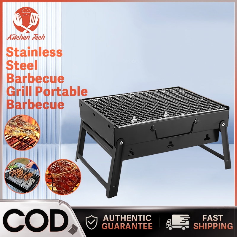Stainless Steel Barbecue Grill Portable Barbecue Table Barbecue Net ...