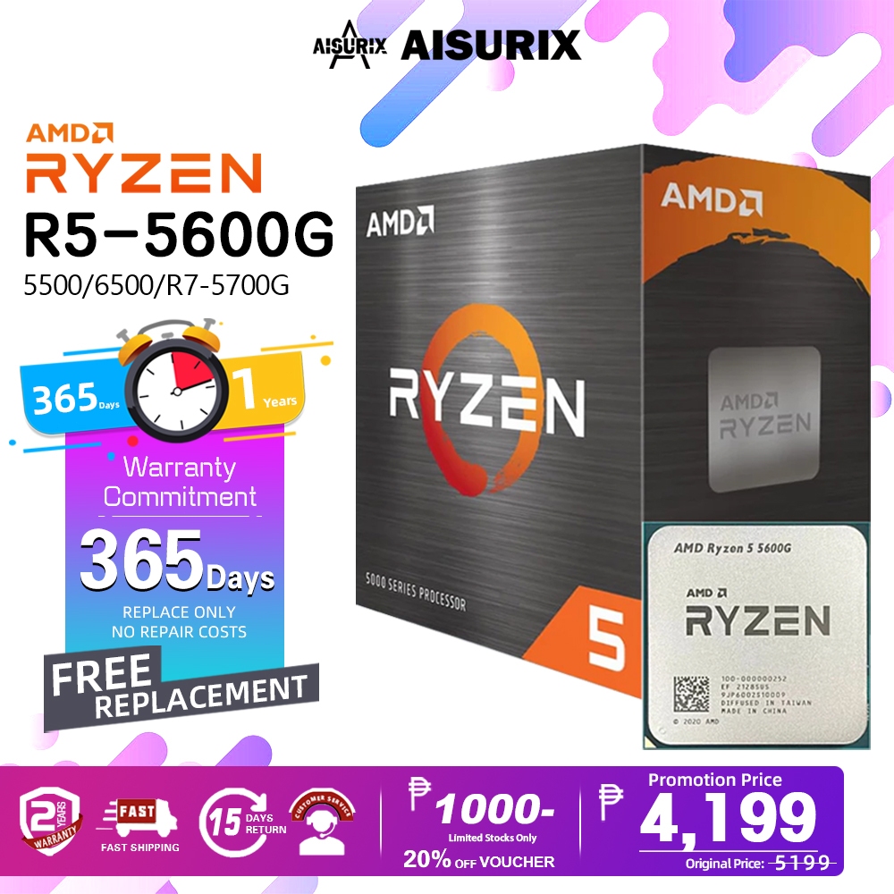 AMD Ryzen5 5500/5600/5600G/5600GT Desktop Processor CPU AM4 Socket Tray ...