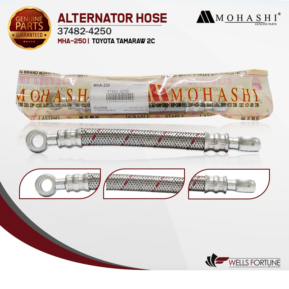 TOYOTA TAMARAW 2C ALTERNATOR HOSE 37482-4250 18.5cm MOHASHI MHA-250 ...