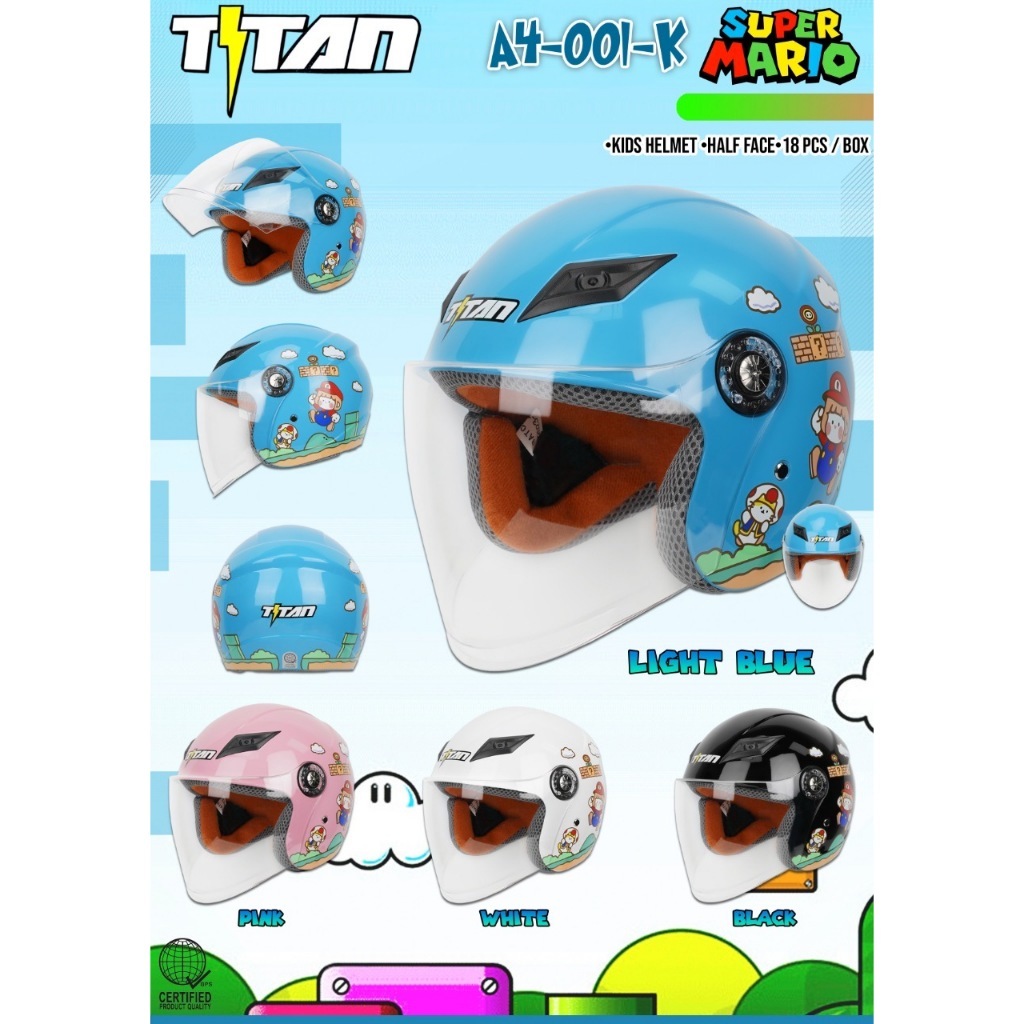 Motorcycle HNJ Titan-A4 001 K Half Face Helmet For Kids Helmet (Super ...
