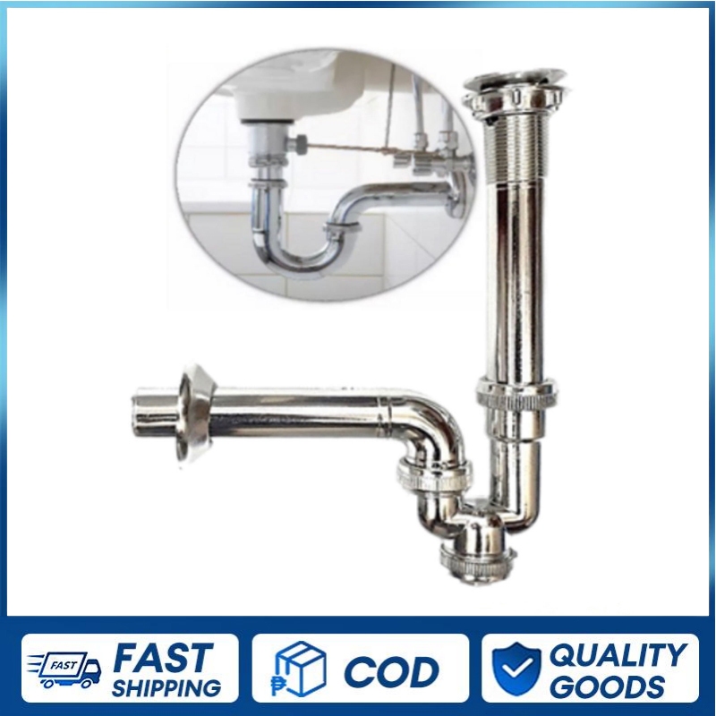 Chrome P-Trap 1-1/4" 1-1/2" Sink Trap P-trap for Kitchen Sink Lavatory ...