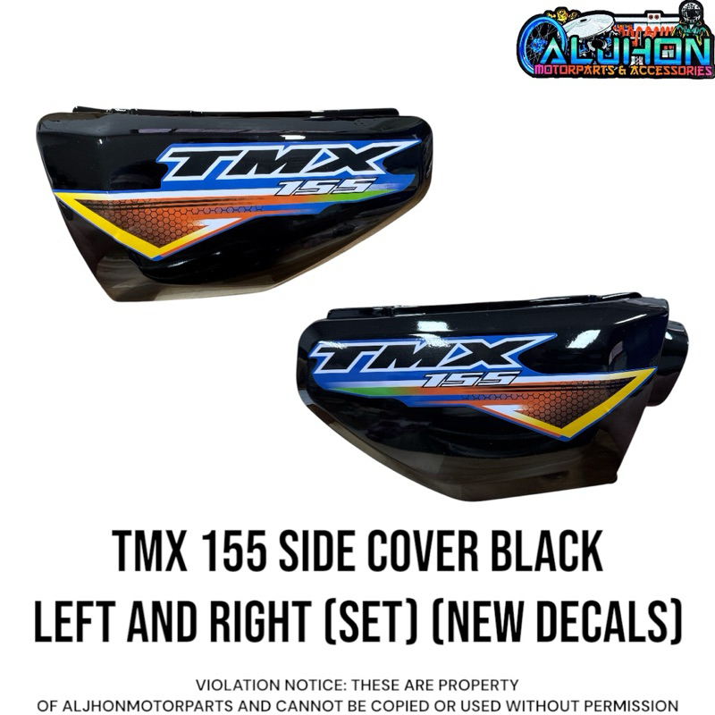 TMX 155 SIDE COVER BLACK (NEW DESIGN DECALS) LEFT AND RIGHT (SOLD IN ...