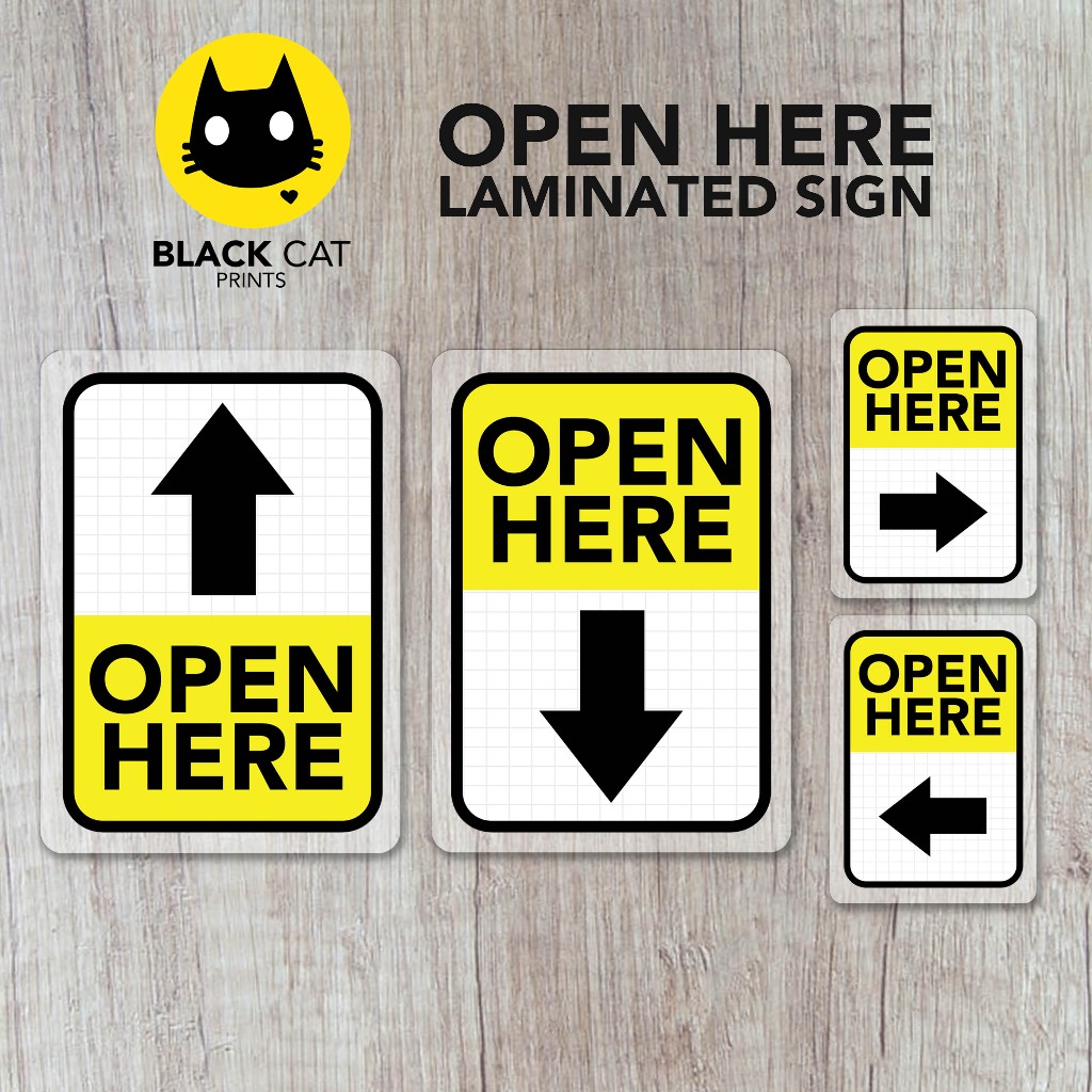 Open Here Sign | Laminated Signage | Signage | Shopee Malaysia