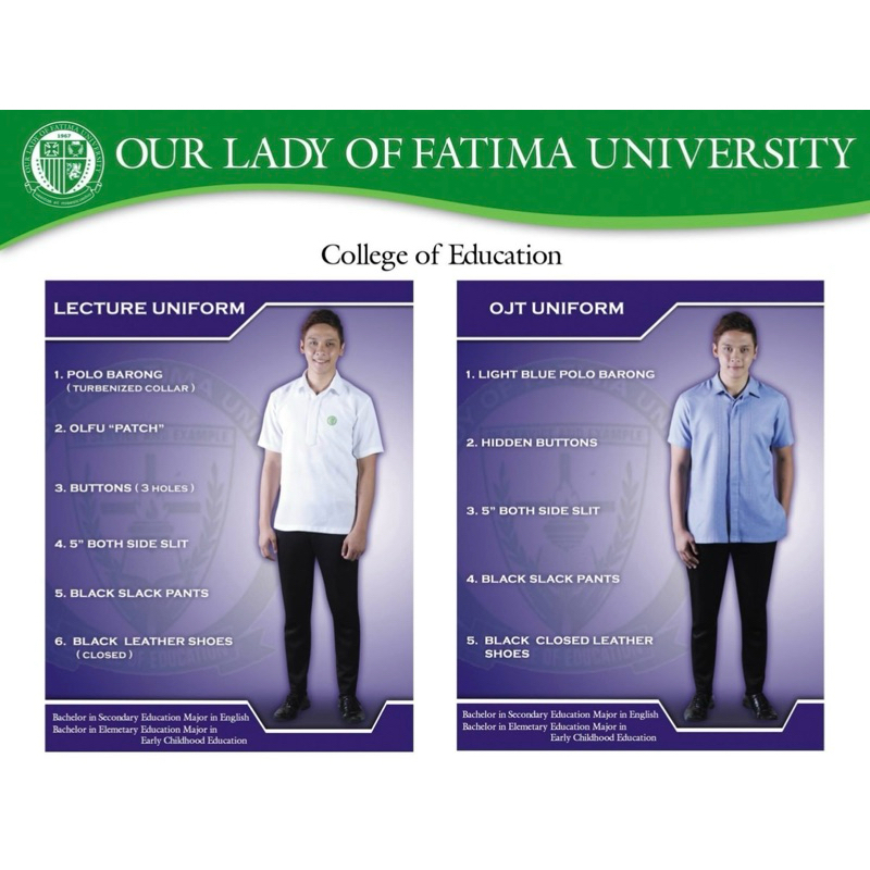 QUALITY OLFU EDUCATION UNIFORM | | OUR LADY OF FATIMA UNIVERSITY ...
