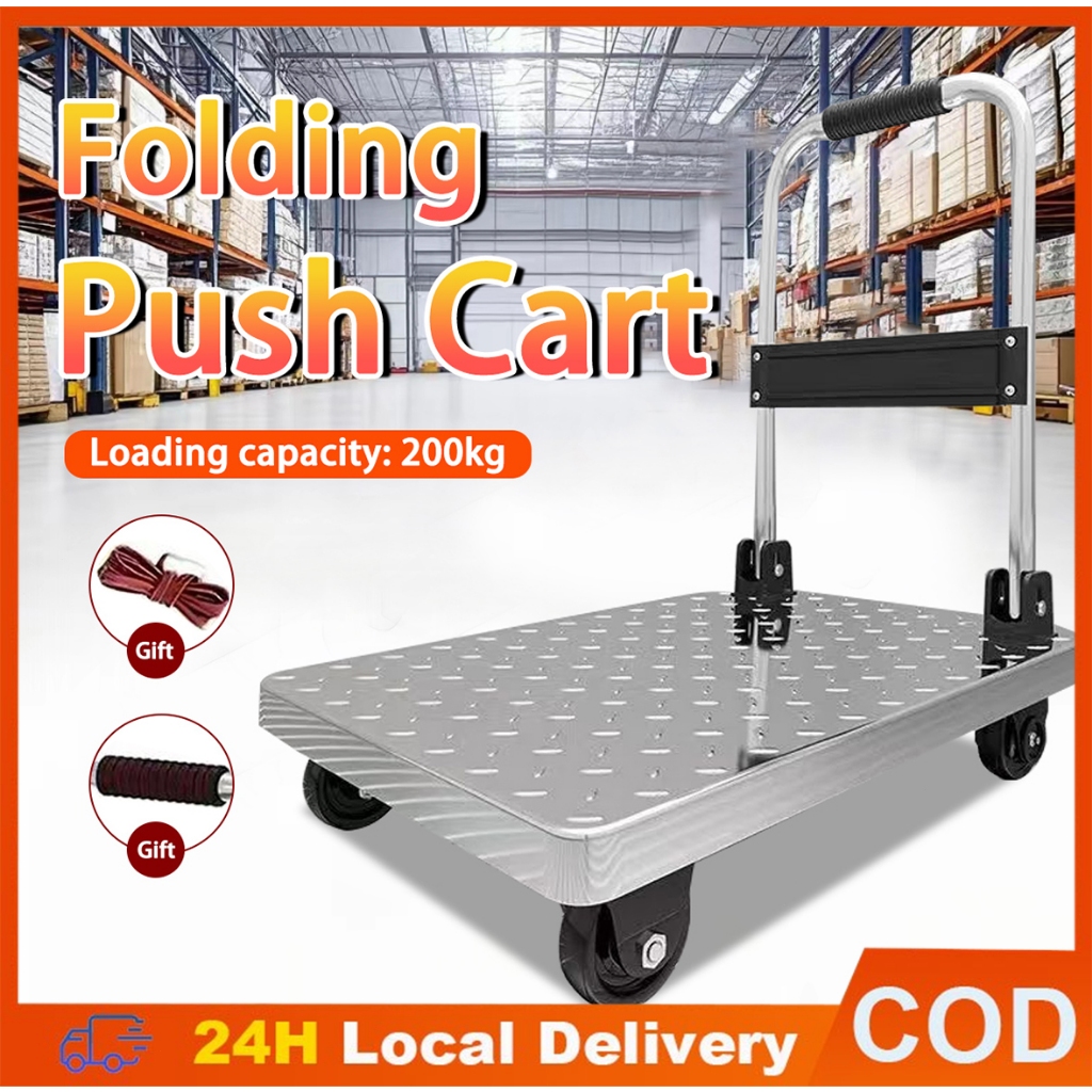 Folding Push Cart Multifunctional Trolley Cart Heavy Hand Truck ...