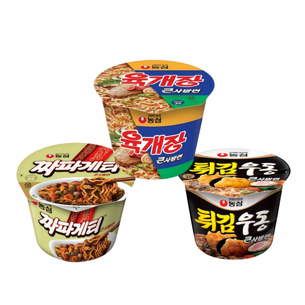 NONGSHIM Shin Ramen Big Cup - Yukgaejang/Chapagetti/Tempura Udon ...