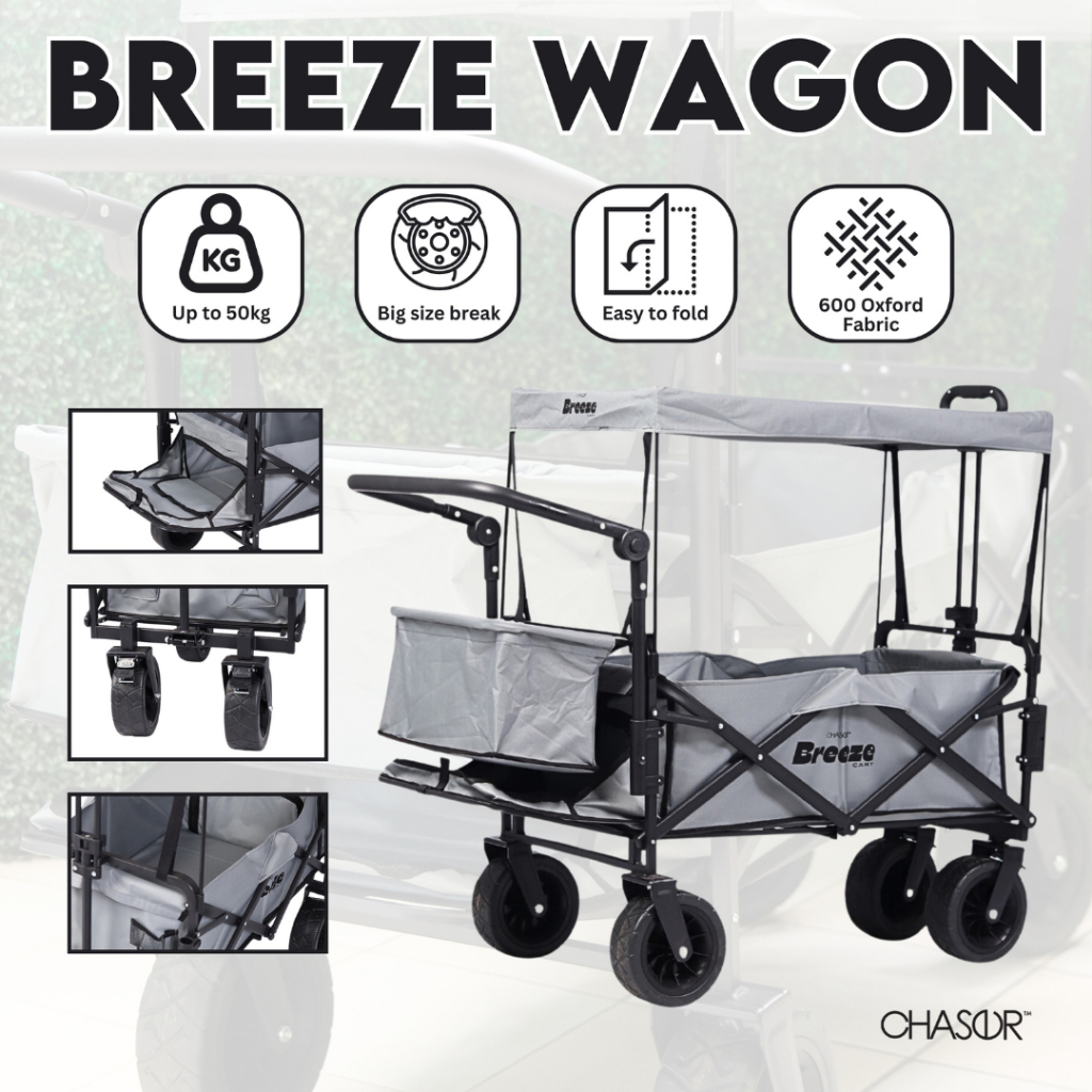Chaser Breeze Wagon Stroller Cart for Outdoor Push & Pull Stroller with ...