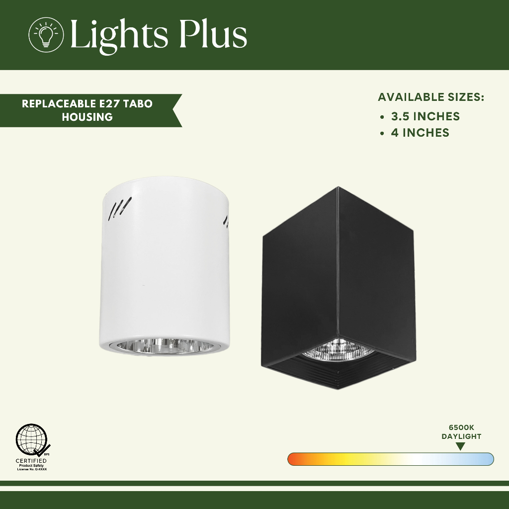 E27 Surface Mounted Pinlight Casing 3.5 and 4 inches Replaceable Bulb ...