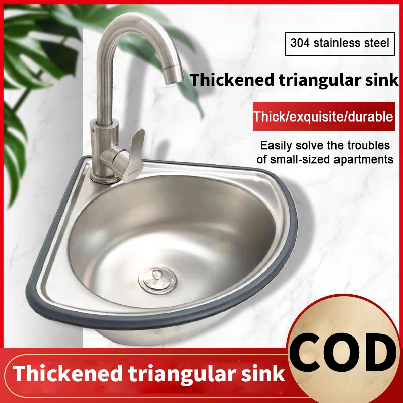Single Triangle Hand Wash Sink Stainless Corner Sink Mini Bar Sink Wash ...