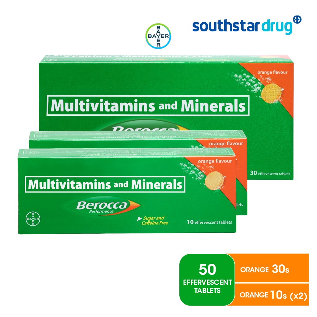 Berocca Orange Energy Vitamins Effervescent Tablets - 30s + 2 Free ...