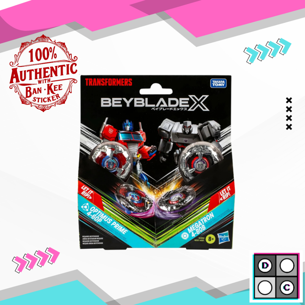 BEYBLADE X W/ BAN KEE STICKER BXG-36 Double Starter TRANSFORMER OPTIMUS ...