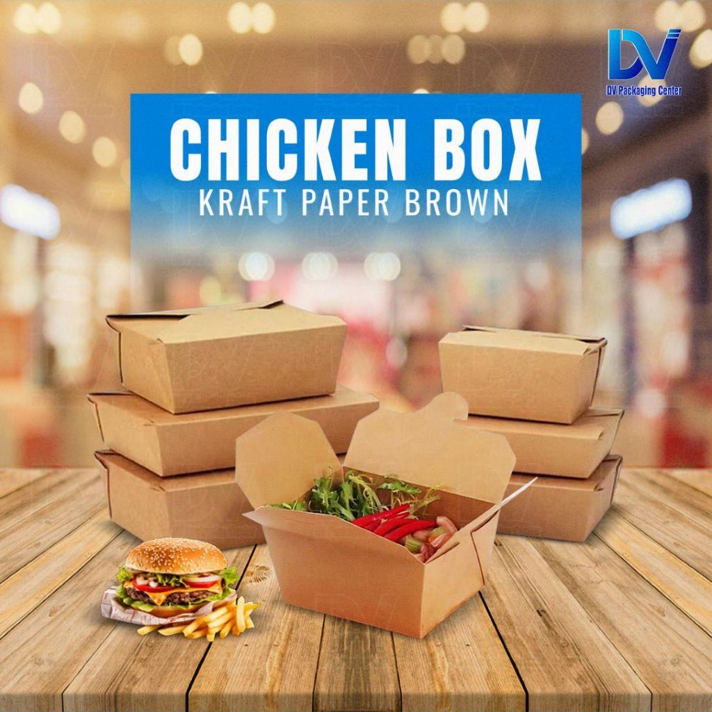 Brown Kraft Chicken Box (50pcs - 100pcs) | Shopee Malaysia