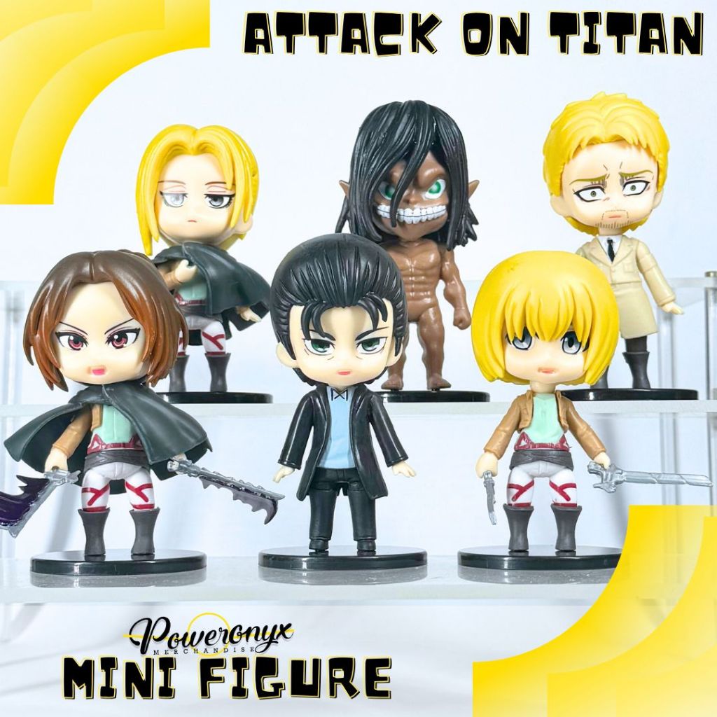 AOT Attack On Titan Eren Levi Mikasa Armin Mini Figure | Shopee Malaysia