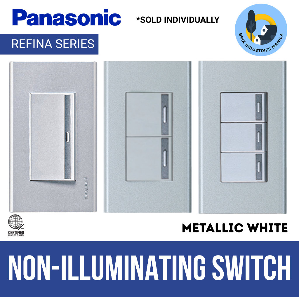 Panasonic Metallic White Refina Series 1 Way Switch Set 1 2 or 3 Gang ...