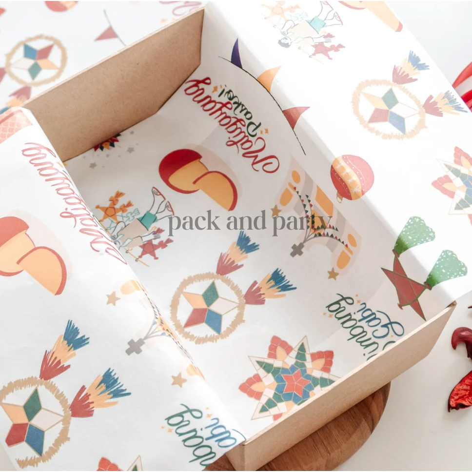 Christmas Holiday Tissue Gift Wrapper - Pasko Parol, Candy Vintage Tree ...