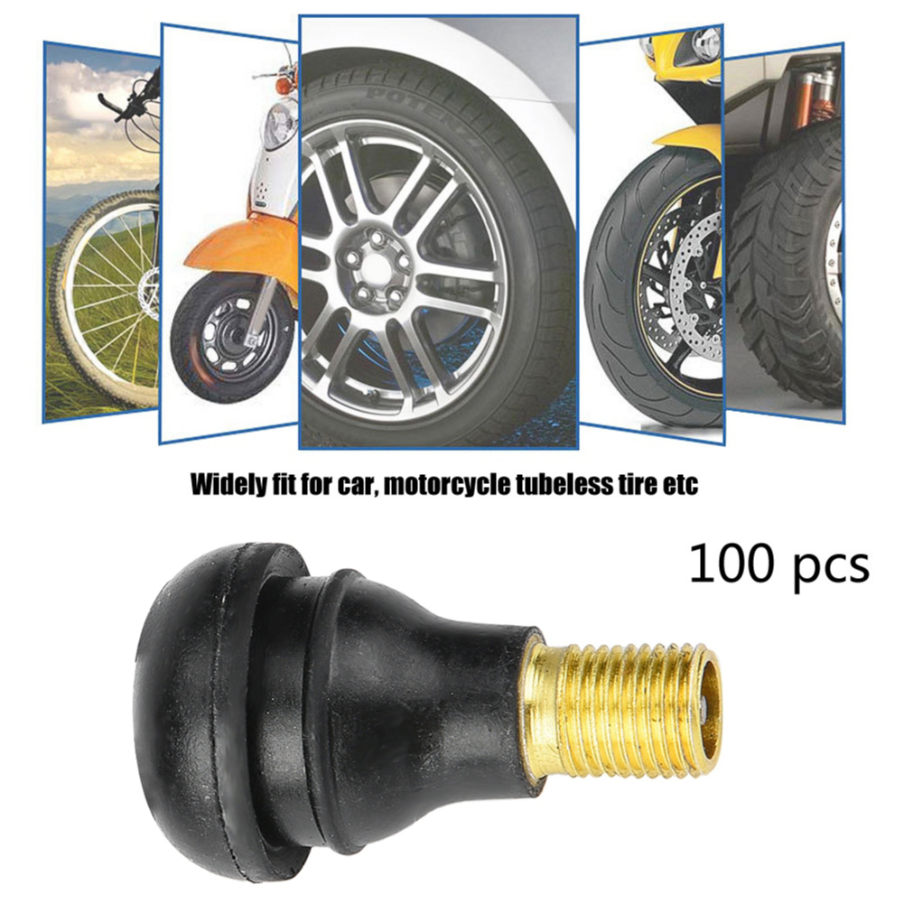 TR412 Snap-In Tubeless Tire Valve For Tubeless Motorcycle Tires (100pc ...