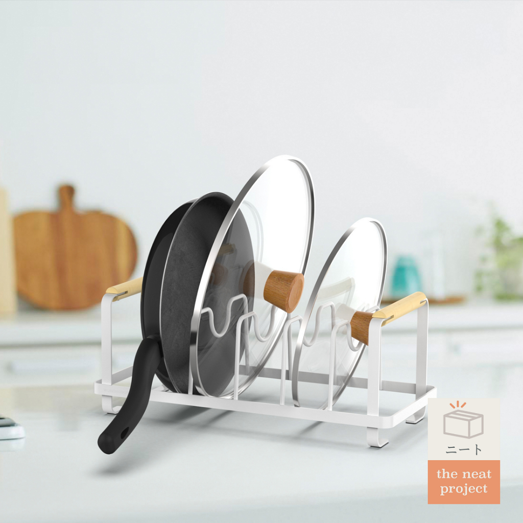 Rogu Metal Black/White Lid Rack with Wood Design | Shopee Malaysia