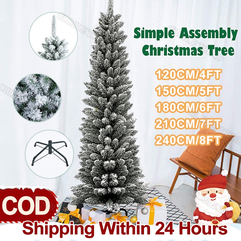 Christmas Tree 4/5/6/7/8FT Snow White Christmas Decor Artificial ...