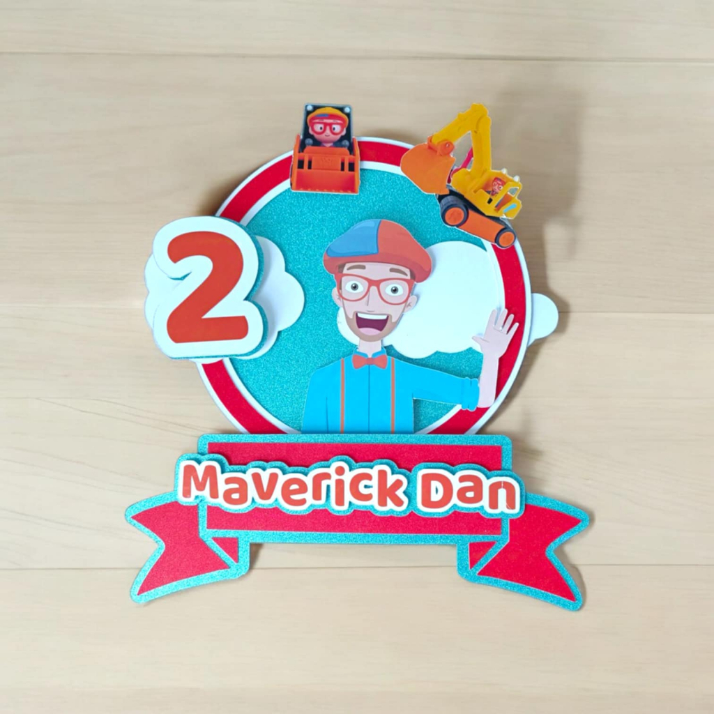 Customized Blippi Themed Cake Topper with cupcake toppers | Shopee Malaysia