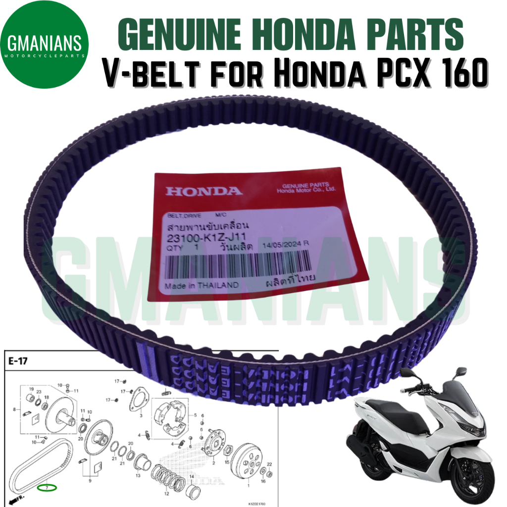 Honda V Belt Drive PCX 160 Geniune Honda Made in 23100-K1Z-J11 | Shopee Malaysia