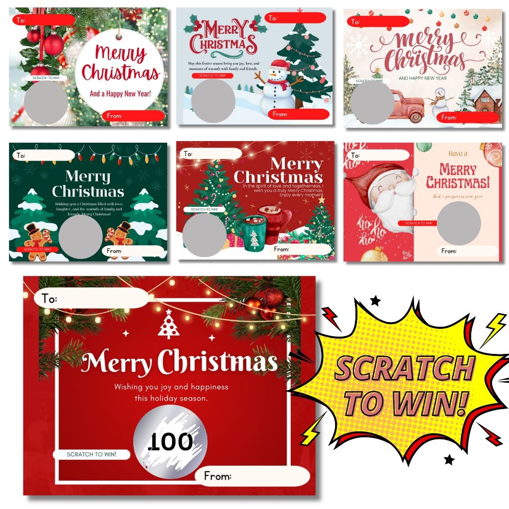 Christmas Scratch Cards Party Game Money Card Ampao Holiday Surprise ...