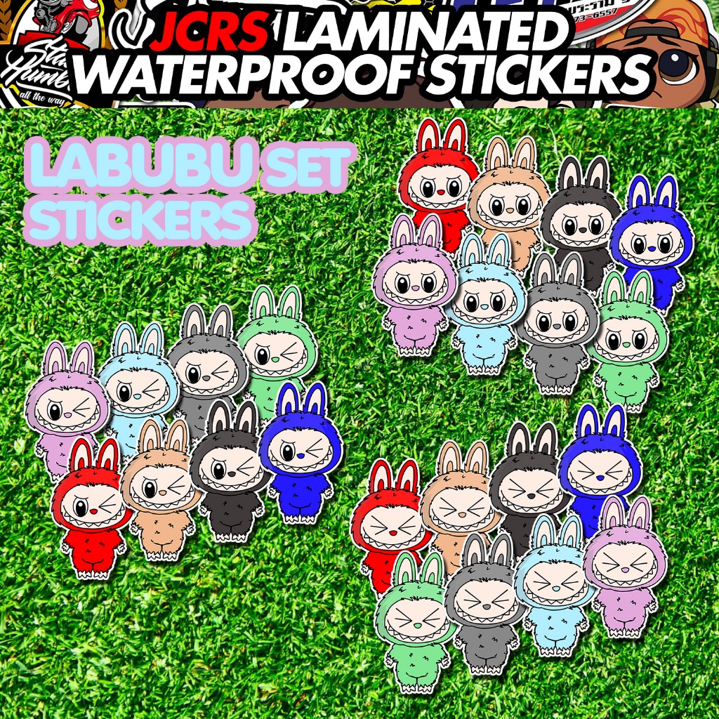 LABUBU POPMART 8PCS STICKER SET WATERPROOF LAMINATED HAVE A SEAT FOR ...